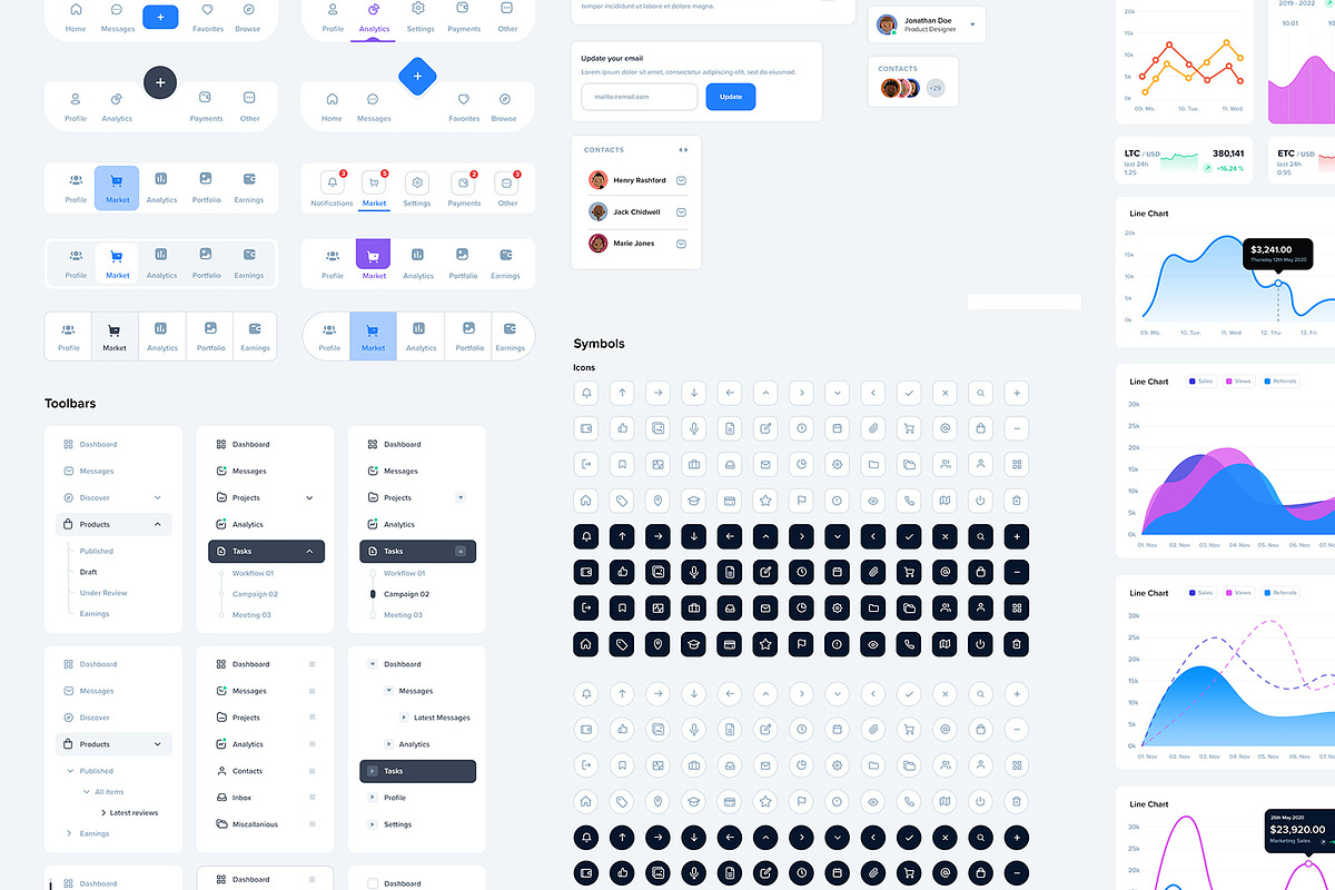 UI Dashboard Builder, an UI Kit Template by KL-Webmedia | Creative Market