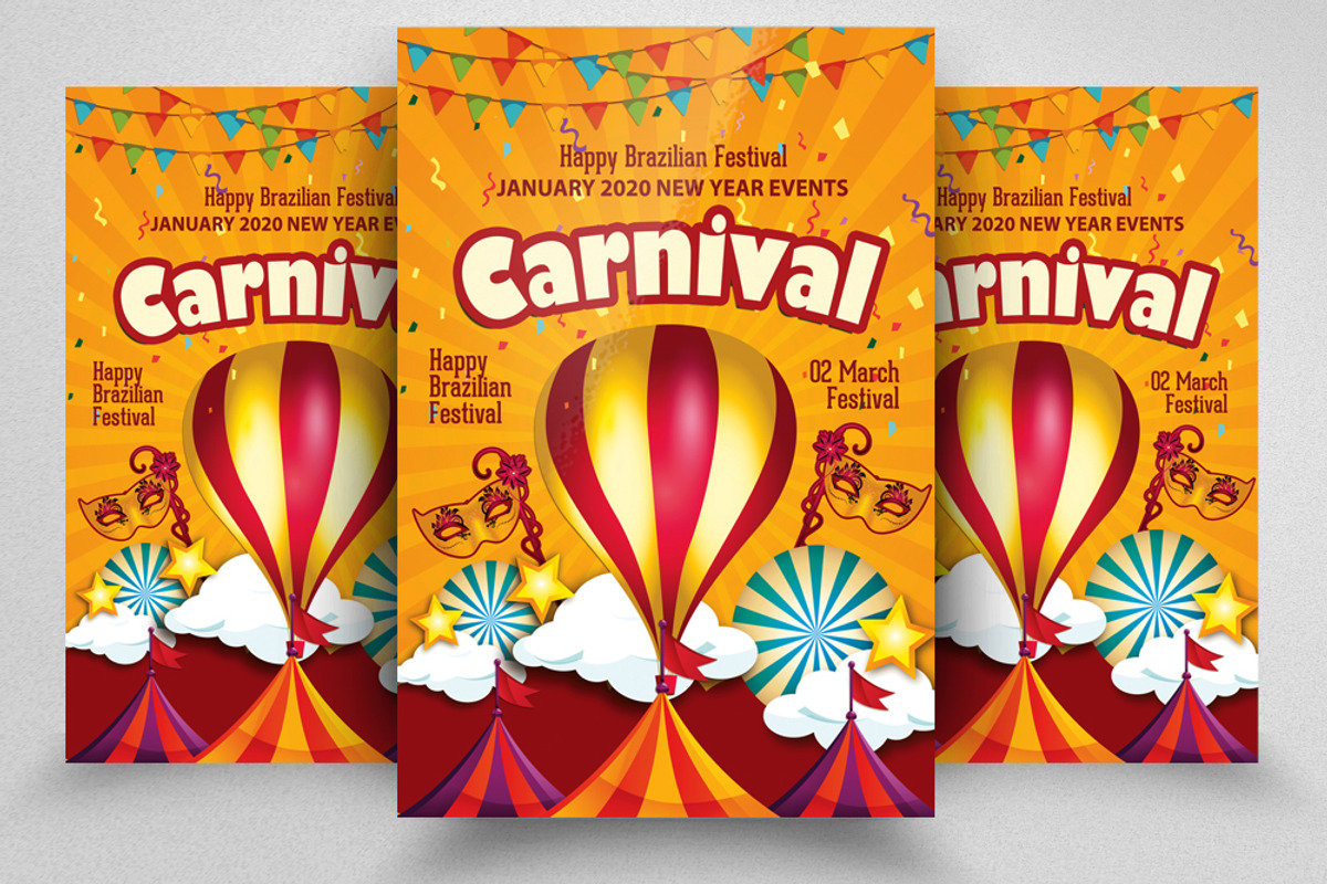 Happy Carnival Festival Flyer Psd, a Flyer Template by Psd Templates