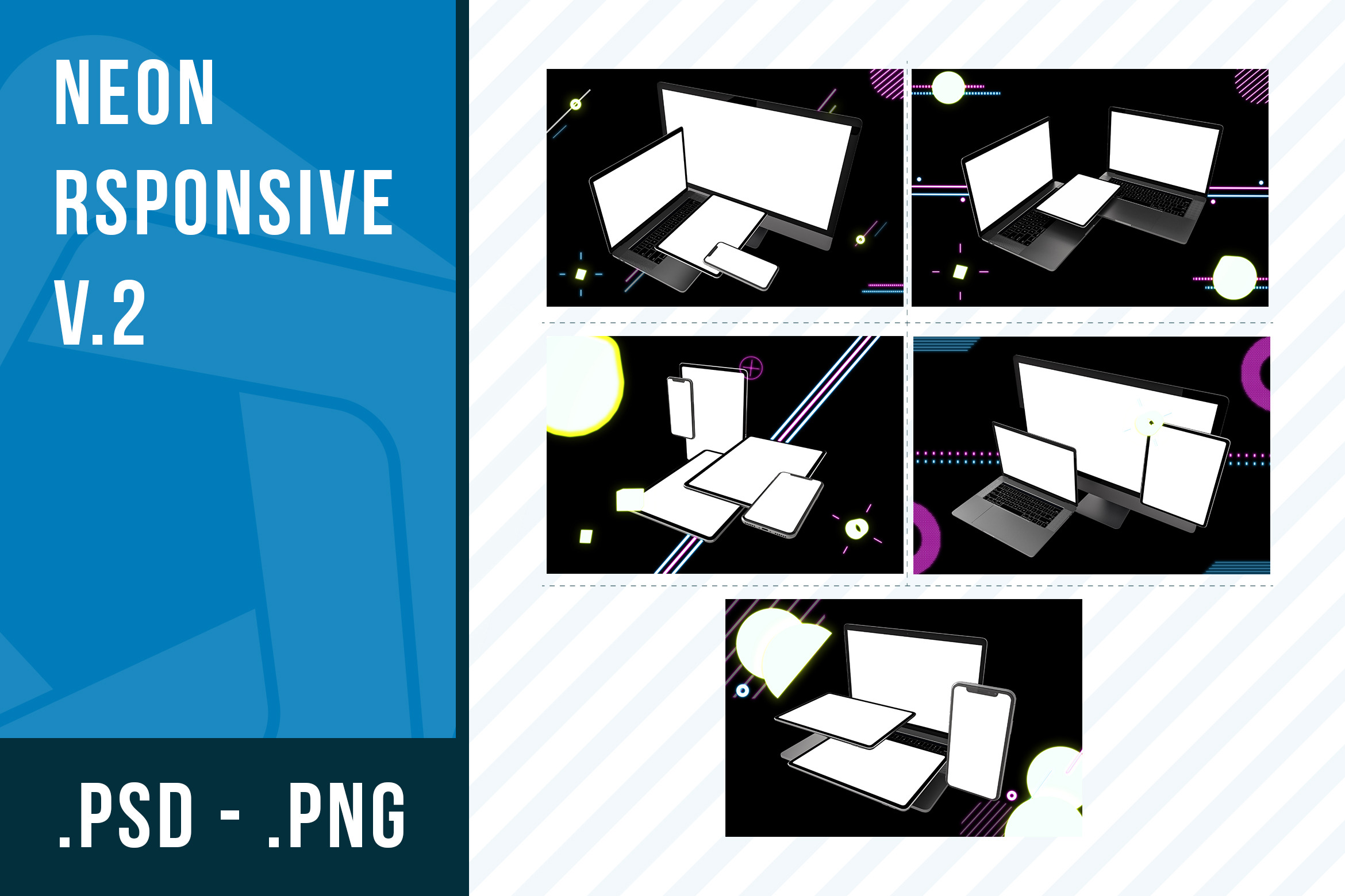 Neon Responsive V.2, an Object Graphic by Qaleb Studio