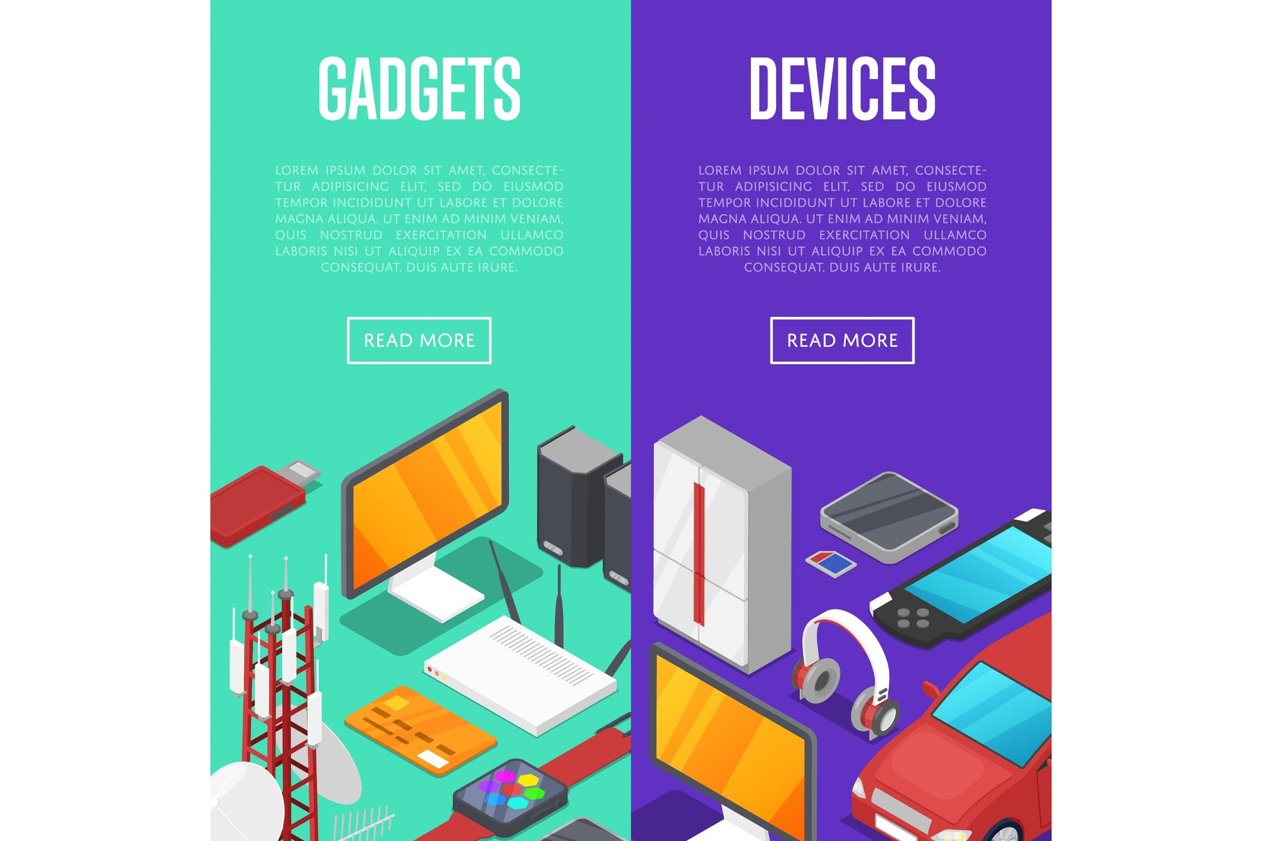 Gadgets and computer devices set, a Technology Illustration by ...