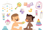 Baby child vector set, an Education Illustration by Vectorstockersland