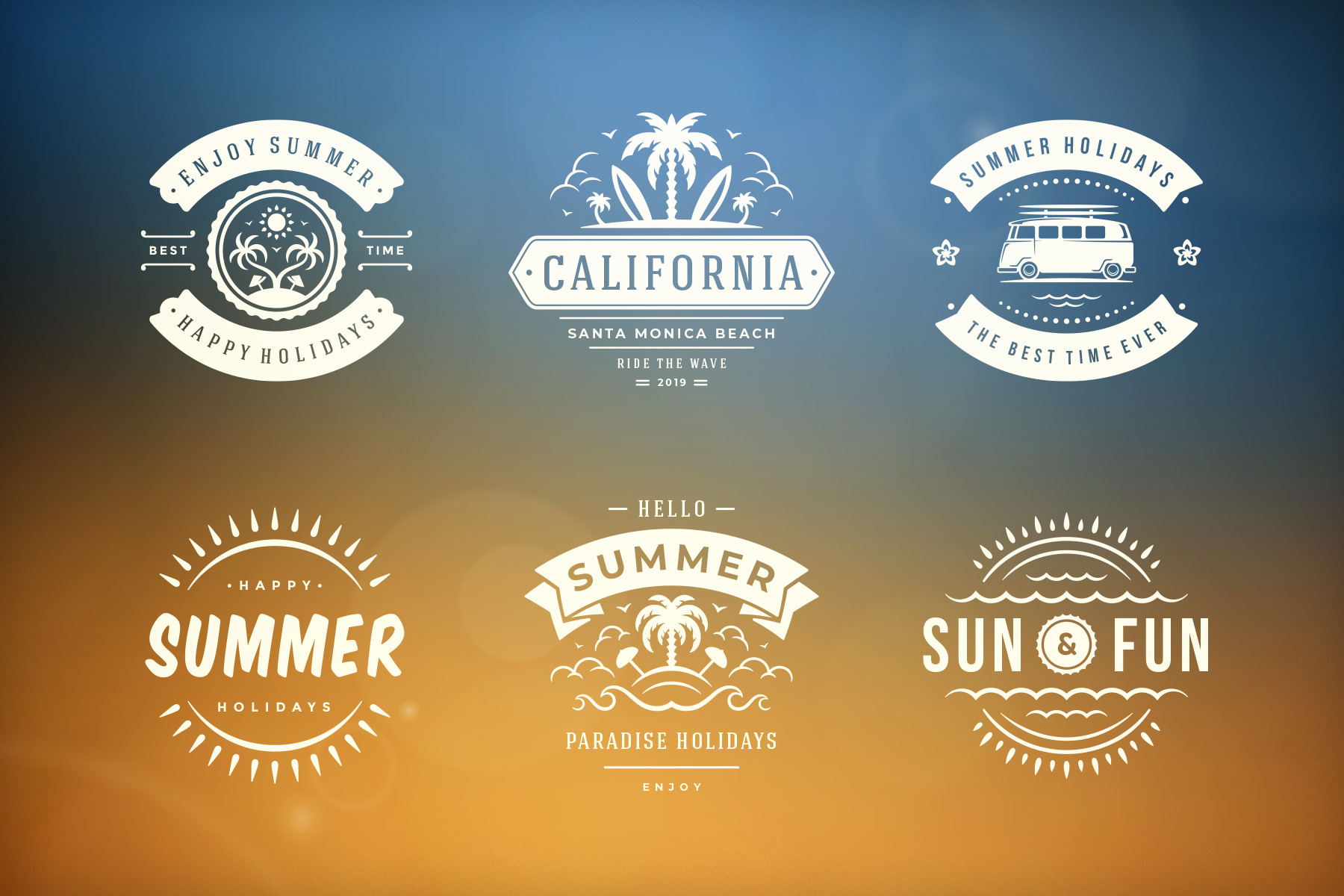 Summer Holidays Emblems & Badges, a Branding & Logo Template by Vasya ...