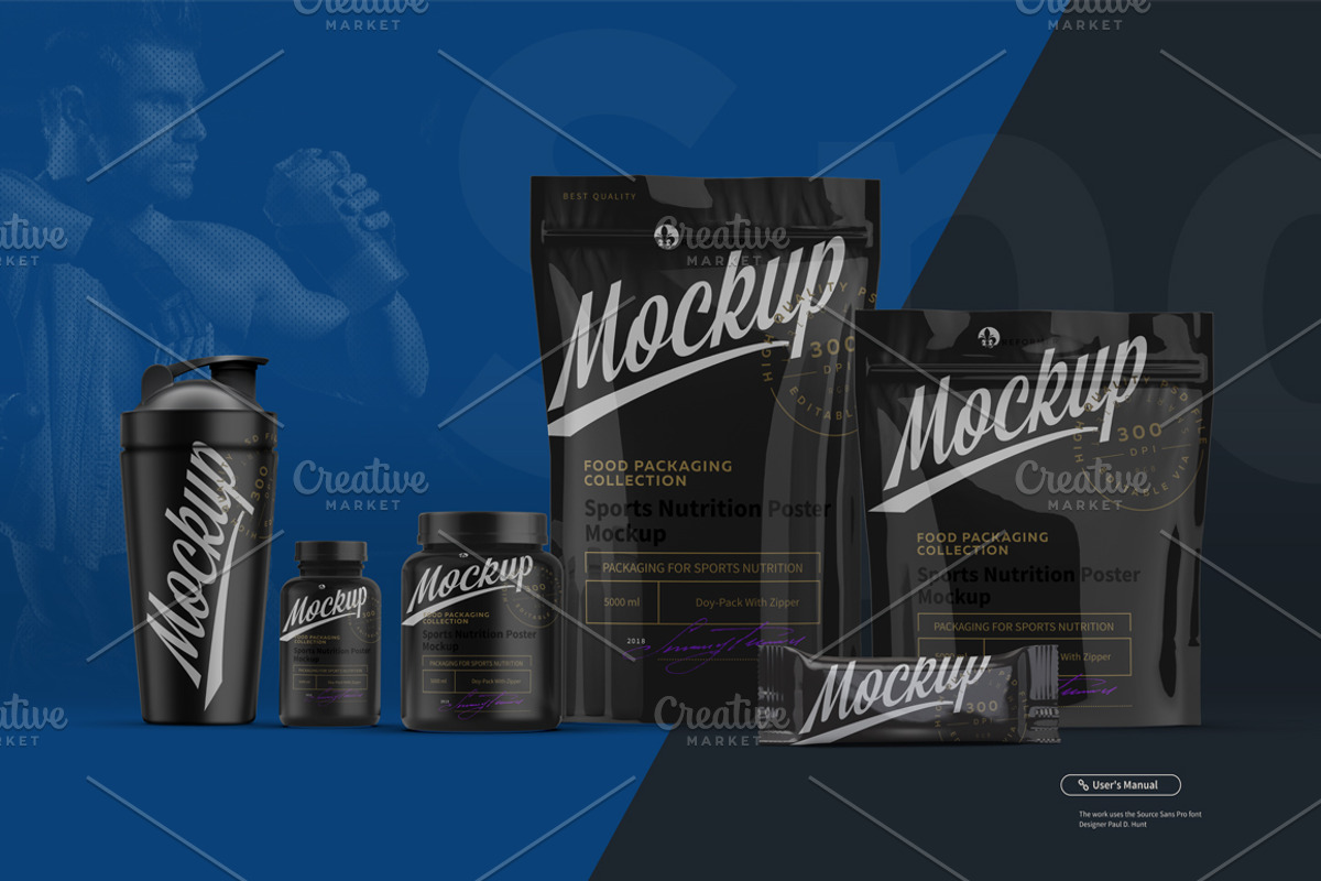 Sports Nutrition Poster Mock-Up, a Packaging Mockup by Reformer Mockup