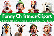 Funny Christmas Face Clipart 3D, a Seasonal Illustration by Dreamy ...