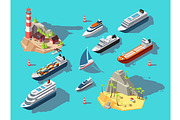 Isometric ships. Boats and sailing, a Background Graphic by Valerie Bodnar