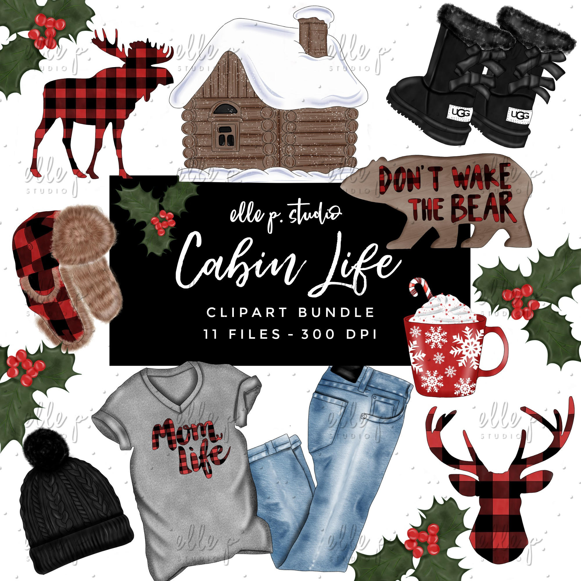 Cabin Life Clipart Bundle, an Illustration by Elle P. Studio