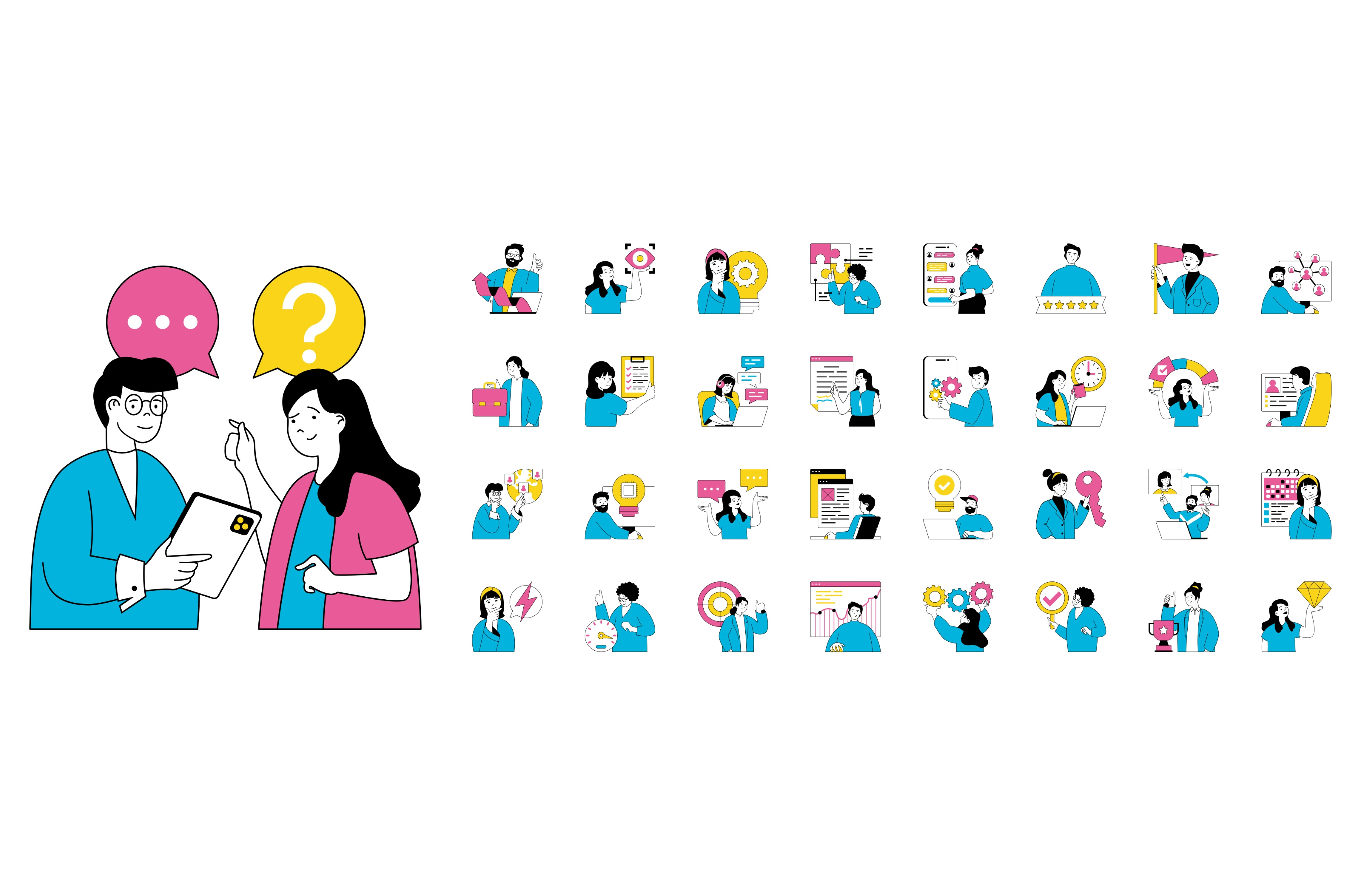 Teamwork Flat Concept Set, a Work Illustration by alexdndz | Creative ...