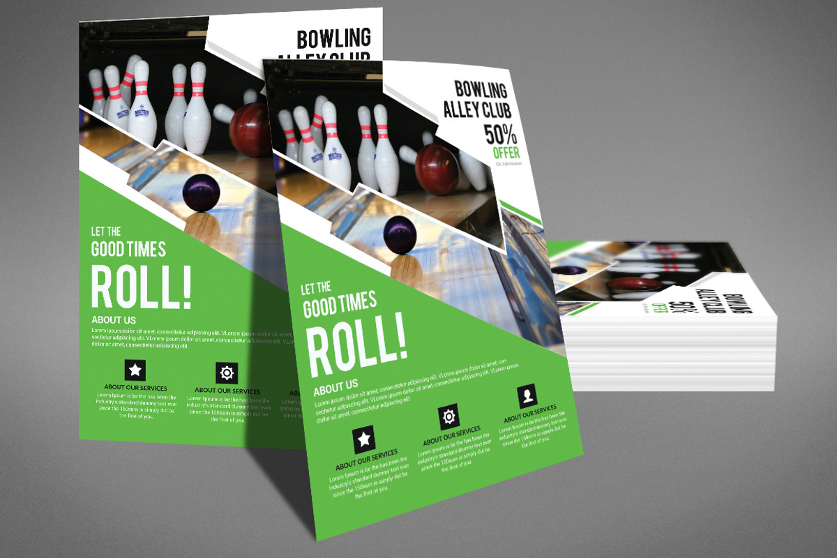 Bowling Flyer Template, a Flyer Template by graphicforest