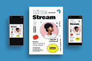 Live Stream Event Flyer Set, a Flyer Template by VectorVactory ...