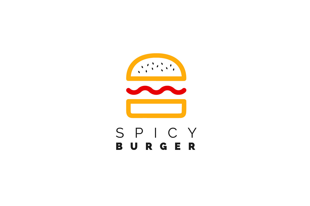 Line Art burger hamburger logo icon, a Branding & Logo Template by ...
