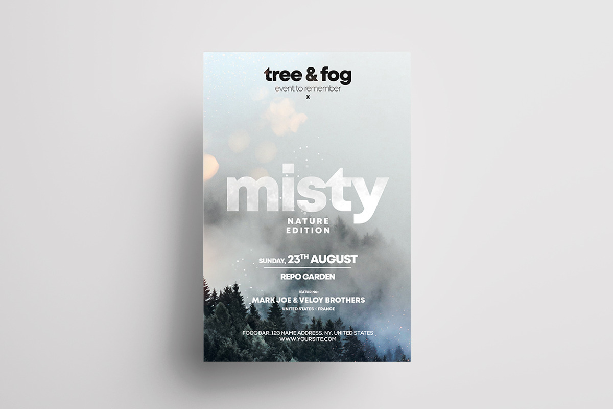 Misty Fog - 3 Event PSD Flyers, a Flyer Template by PixelsDesign