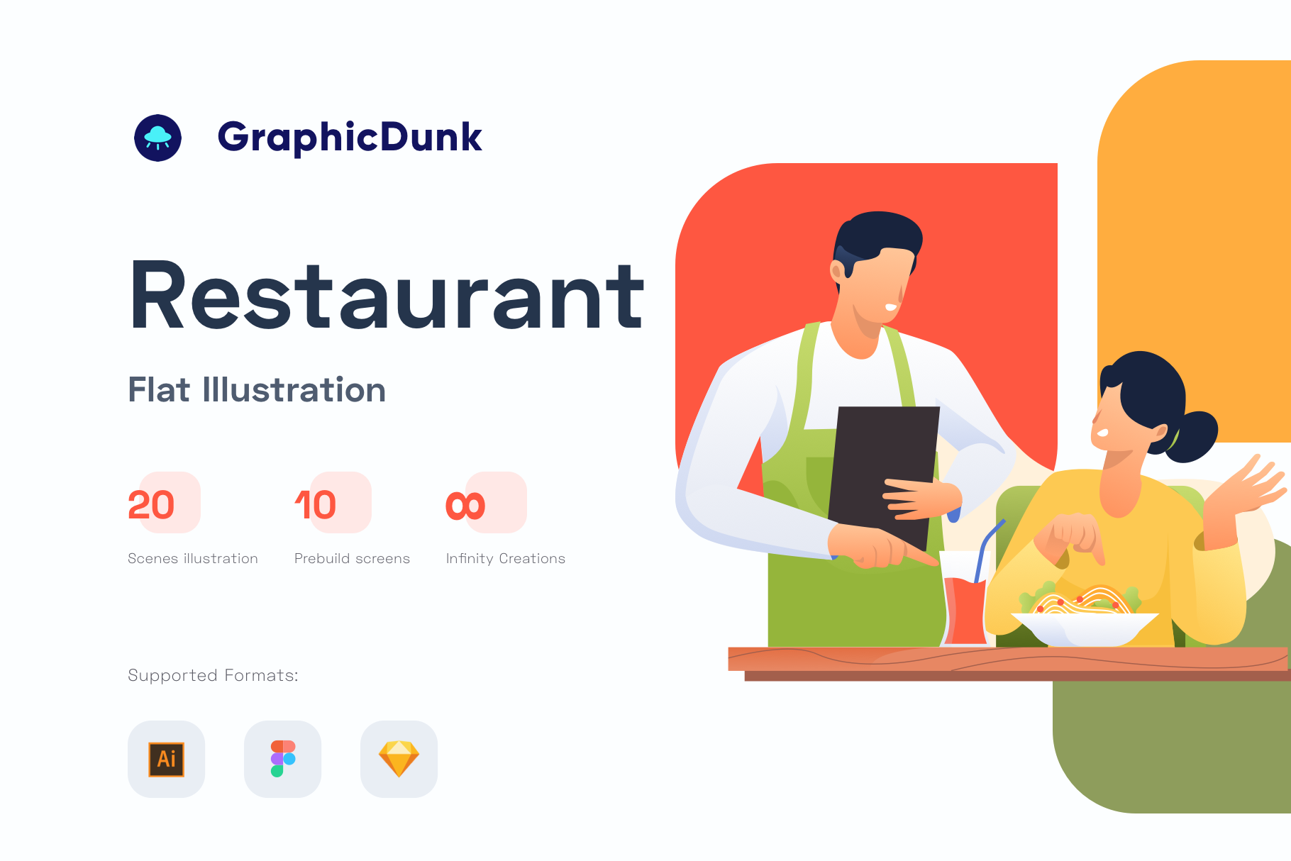 Food and Restaurant Illustration, a Templates & Theme by Graphicdunk
