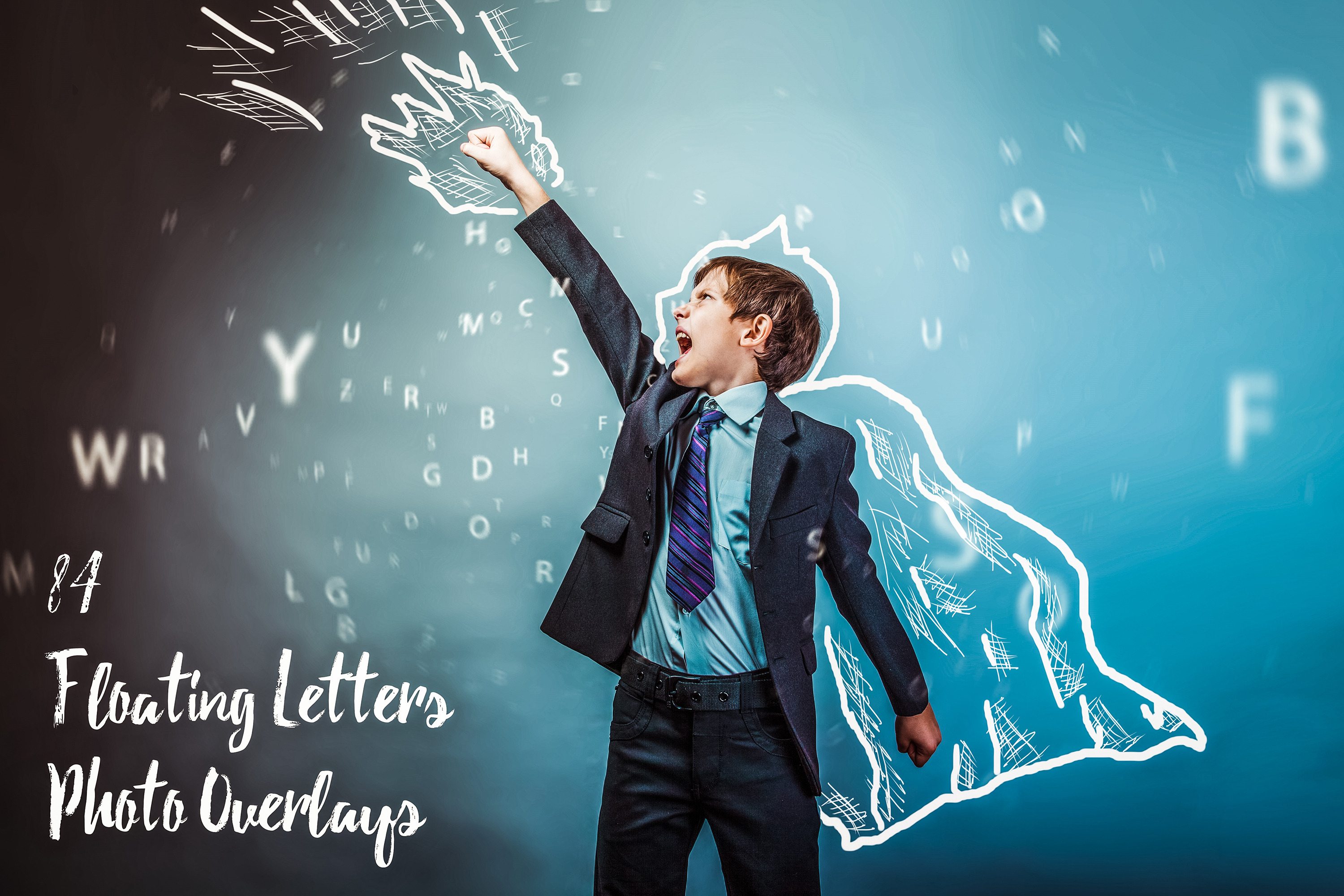 84 Floating Letters Photo Overlays | Layer Styles ~ Creative Market