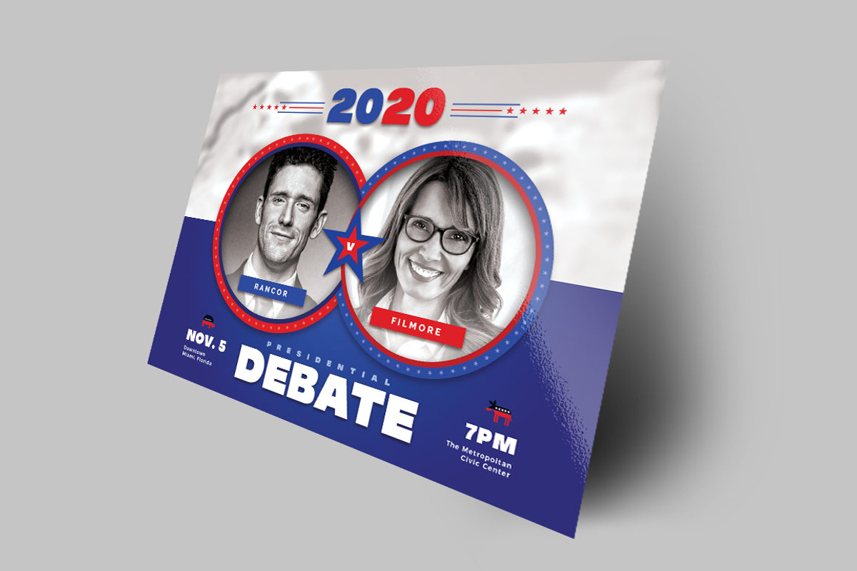 Political Debate Flyer Template, a Flyer Template by SeraphimChris