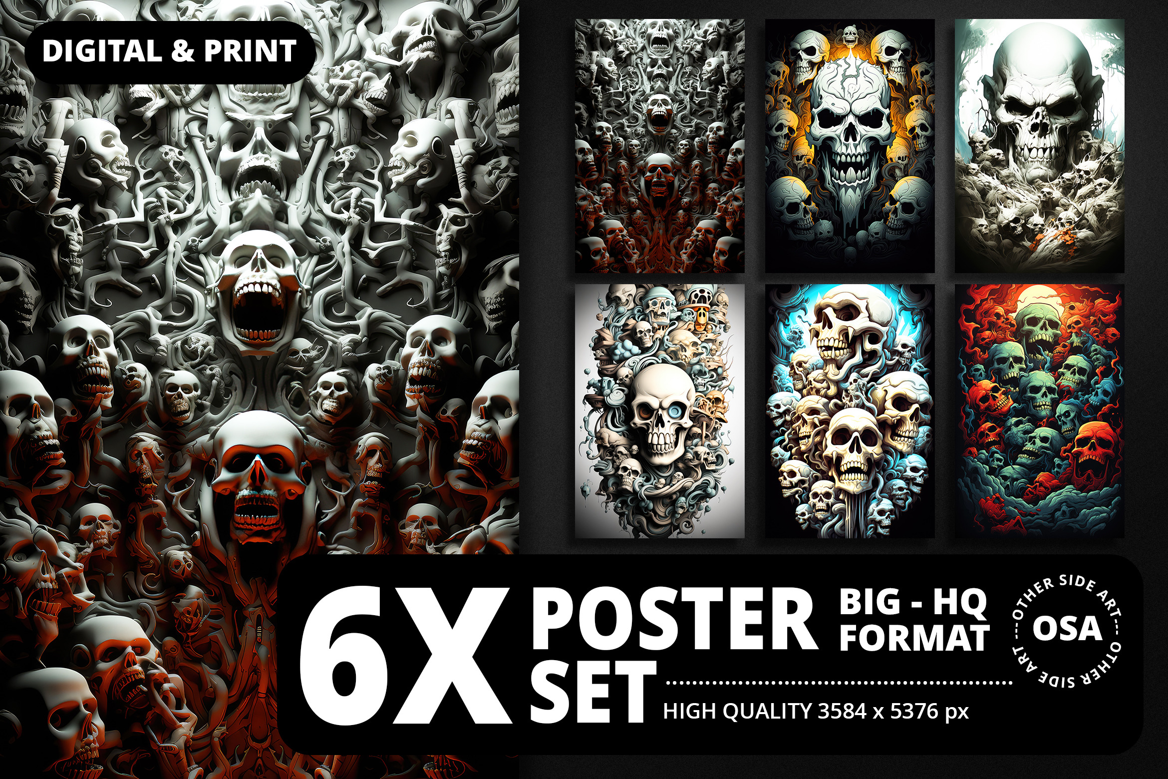 Evil Abstract Poster Design Set, a Background Graphic by Other Side Art ...