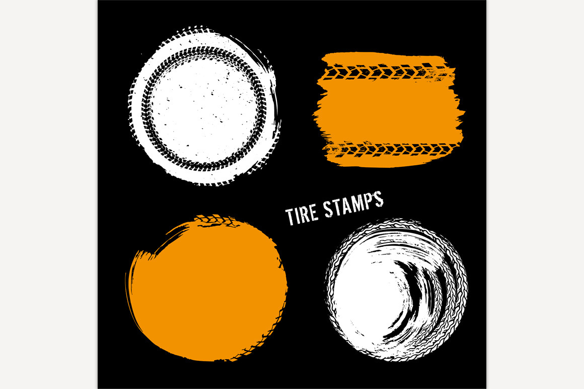 Grunge Off Road Tire Stamps, a Texture Illustration by Anna's Shop