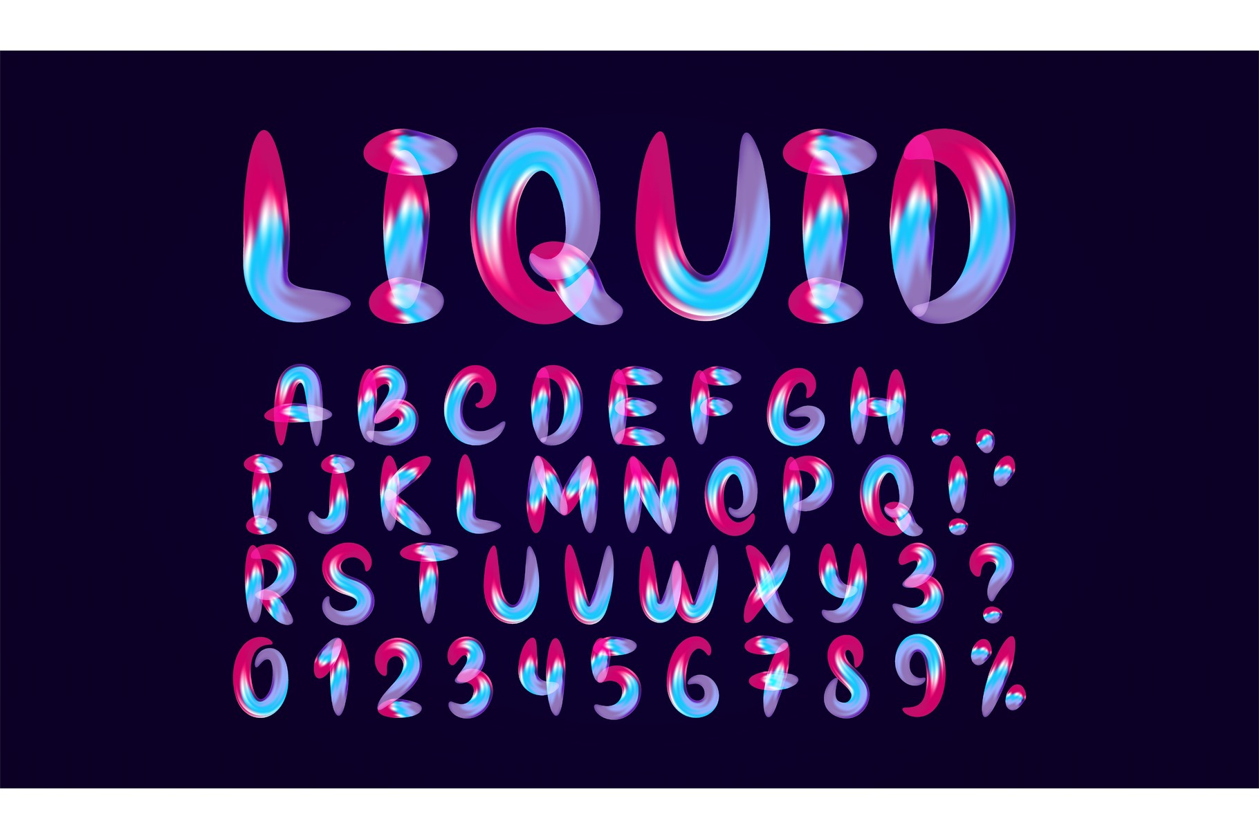 Fluid colored letter. Alphabet font of melting liquid., a Decorative ...