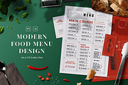 Modern Food Menu, a Print Template by The Savory Directors