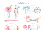 Kawaii Planner Clipart, watercolor, an Illustration by Monique Digital Art