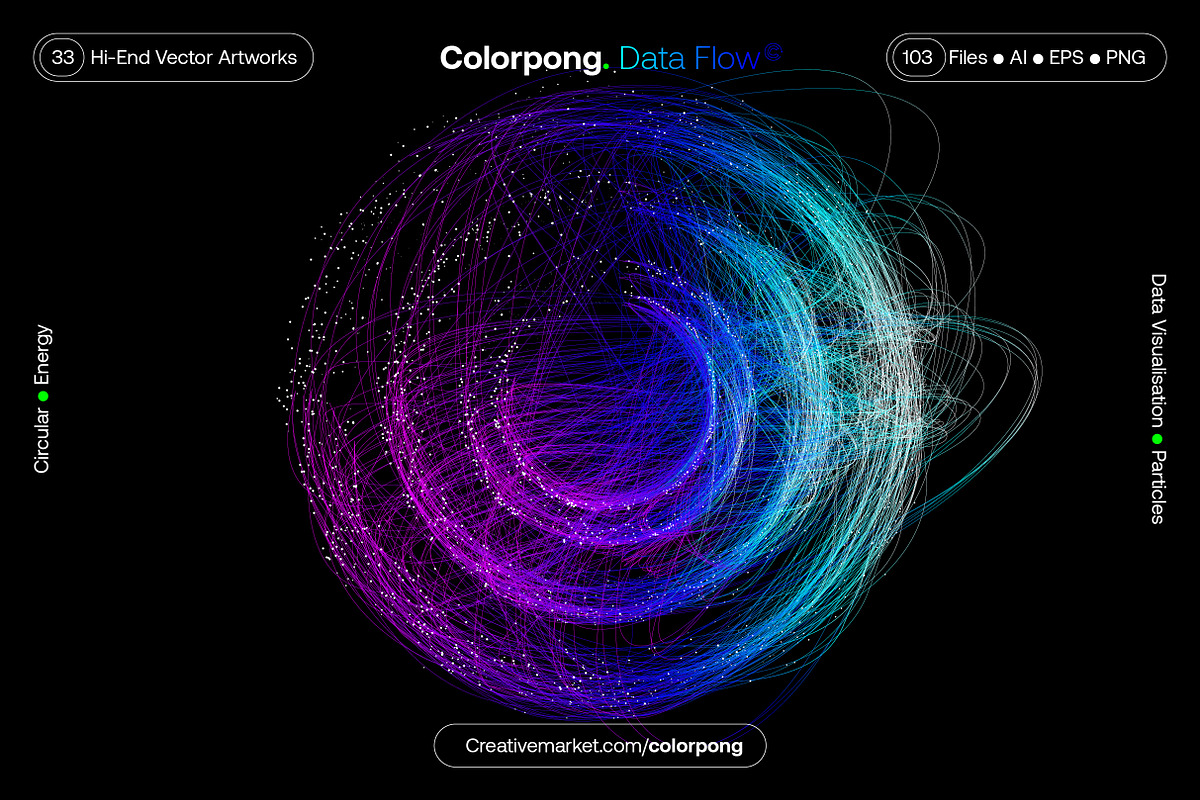 Data Flow - Vector Bundle, a Technology Illustration by Colorpong