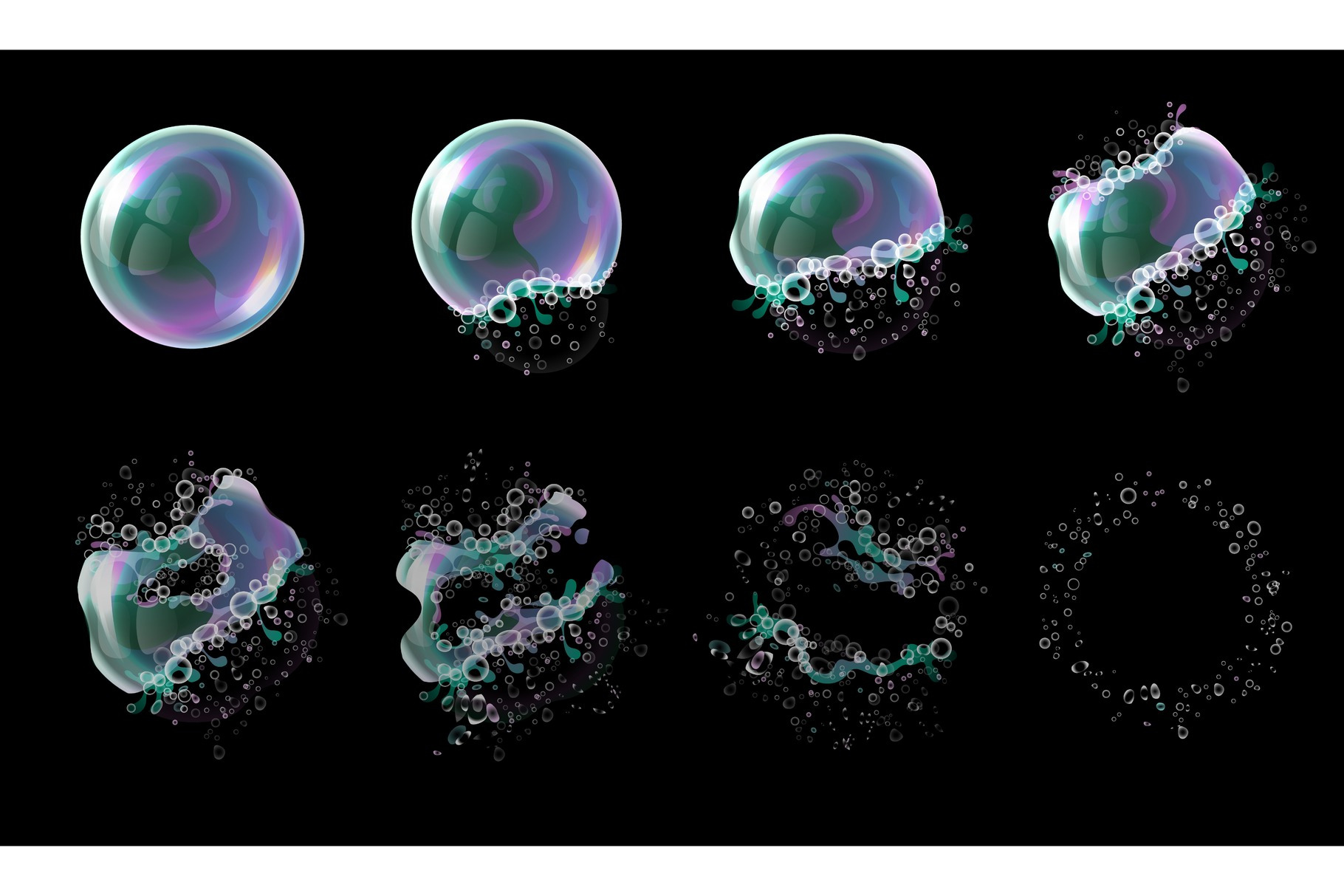 Vector 3d soap transparent bubble, an Object Graphic by BCP.group