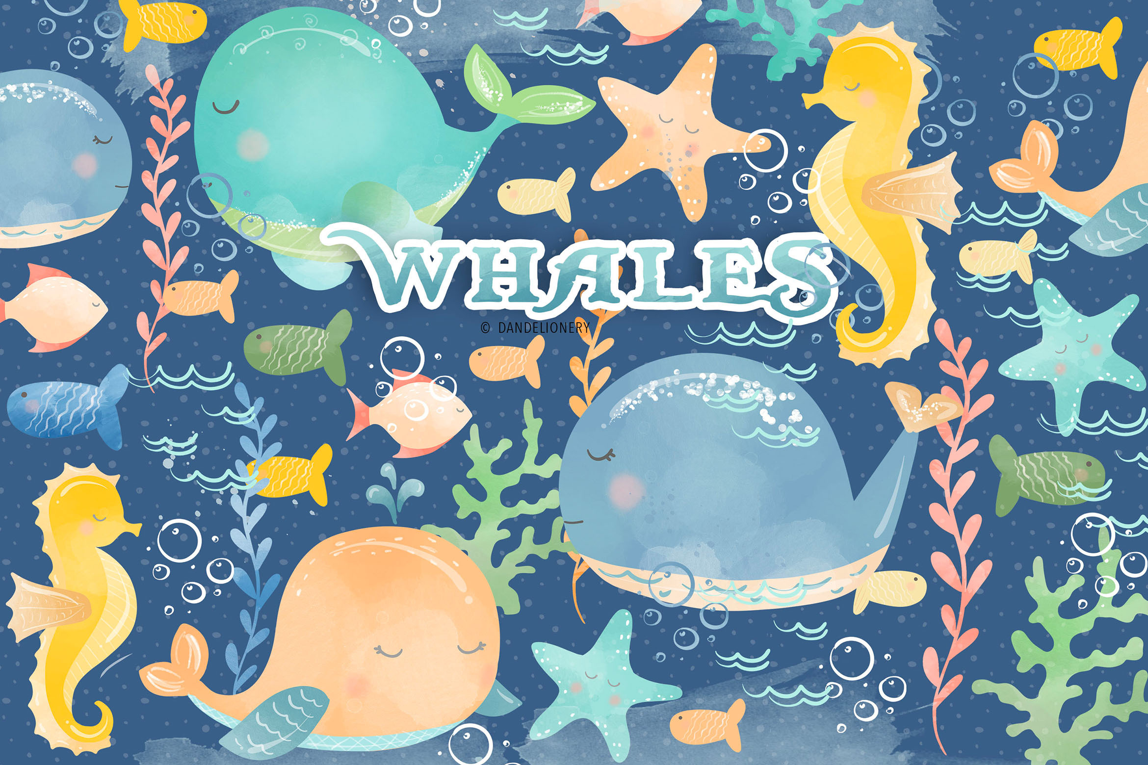 Whales design | Animal Illustrations ~ Creative Market