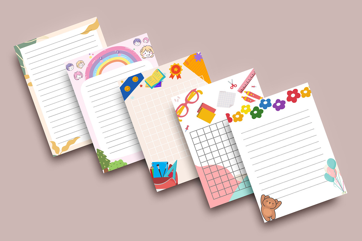 Kids notebook page template, a Stationery Template by Ultimate Template ...