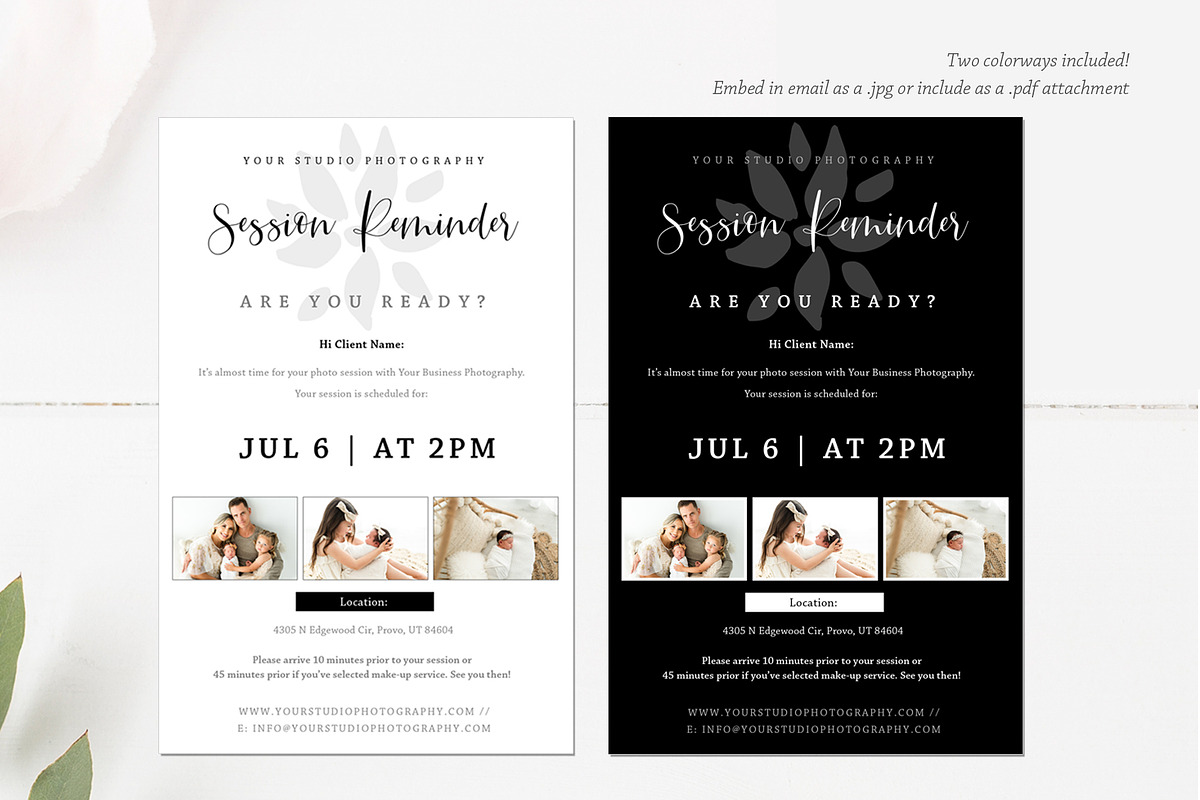 Photo Session Reminder Template, an Email Template by By Stephanie Design