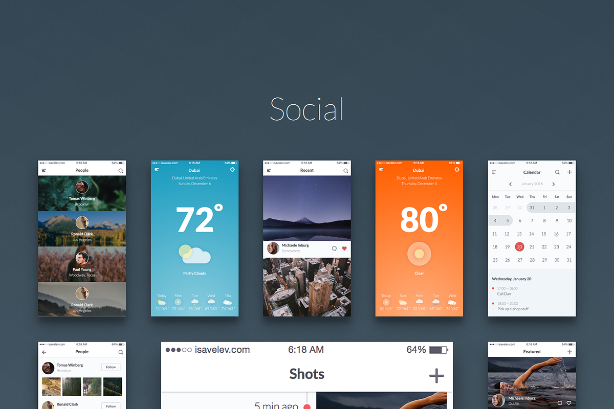Kama - Mobile UI Kit, an UI Kit Template by isavelev.com