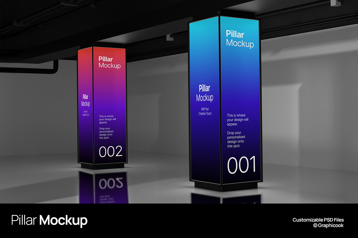 Pillar Mockup, a Product Mockup by graphicook