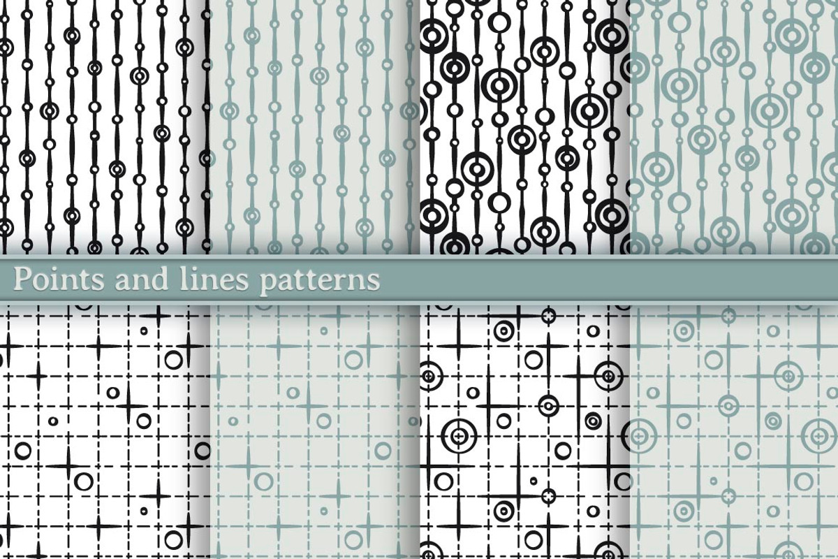 Points and lines patterns, a Pattern Graphic by javi.ruiz | Creative Market