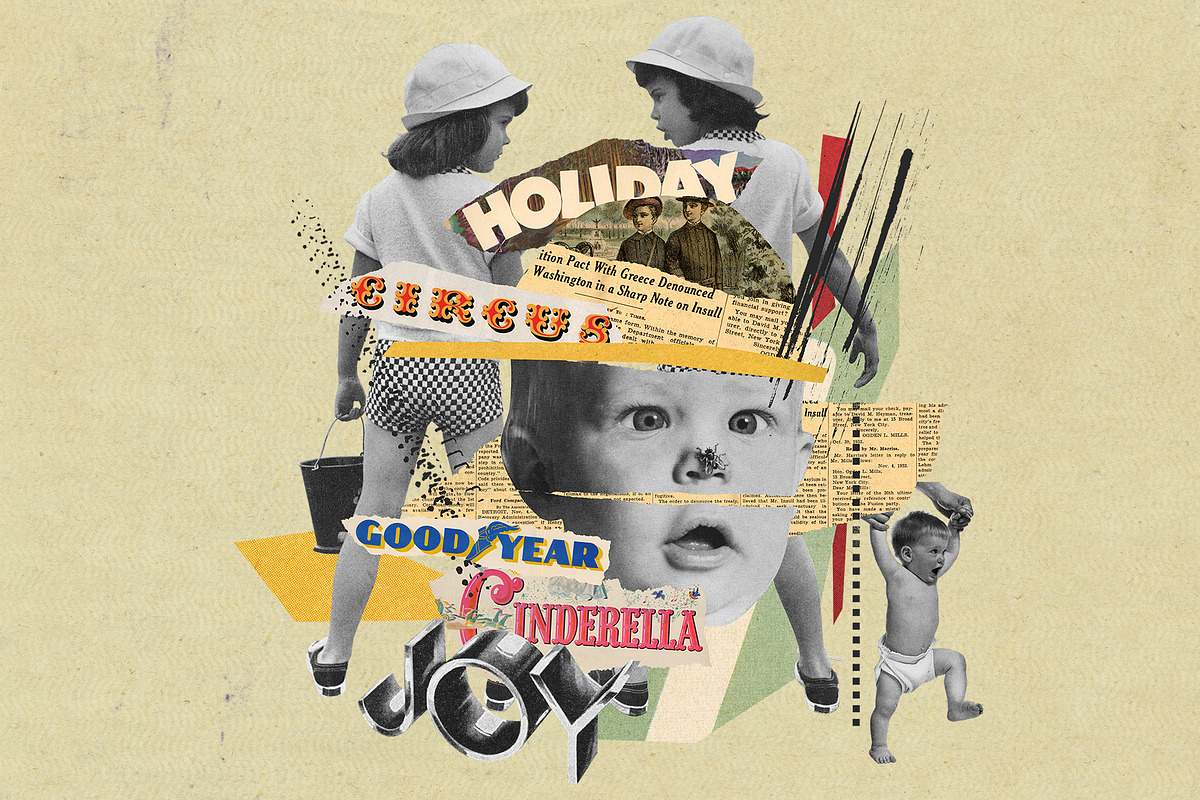 Vintage Collage Creator 1170+ Assets, an Object Graphic by Veris Studio