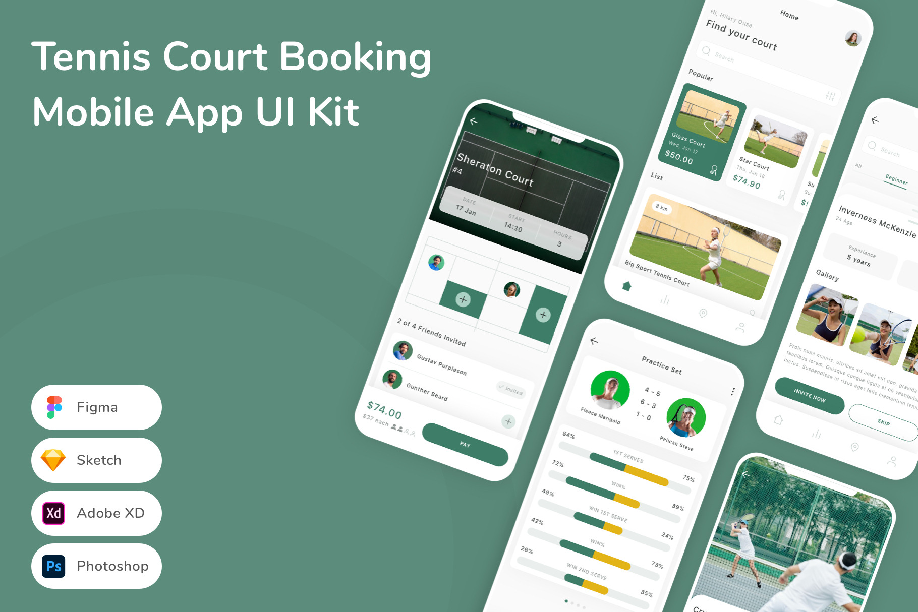 Tennis Court Booking App UI Kit, an UI Kit Template by Betush ...