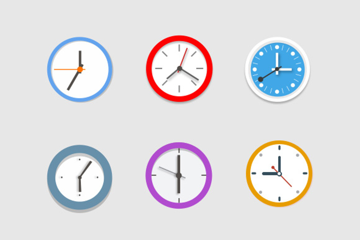 6 Clock Icons, an Icon by Creative VIP | Creative Market