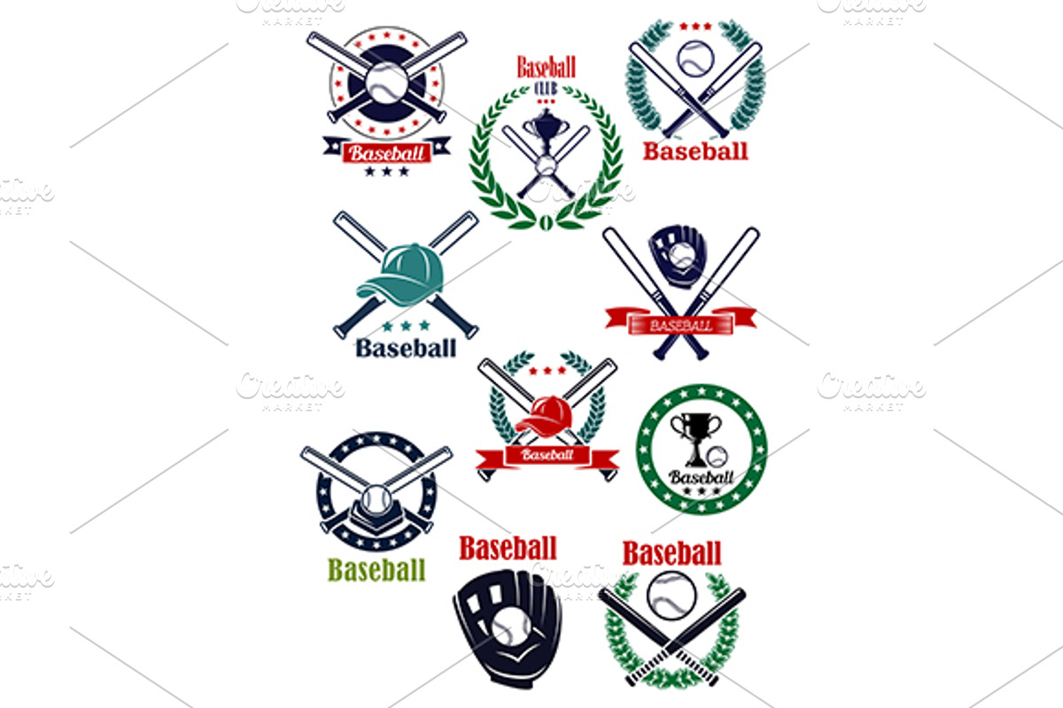 Baseball game retro emblems, a Background Graphic by Vector Tradition ...