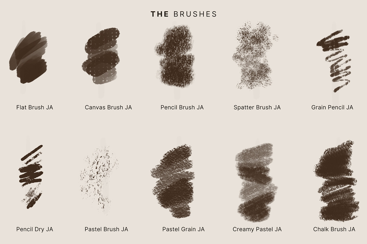 20 Photoshop Mix Media Brushes, a Brush Add-On by Jenteva Art