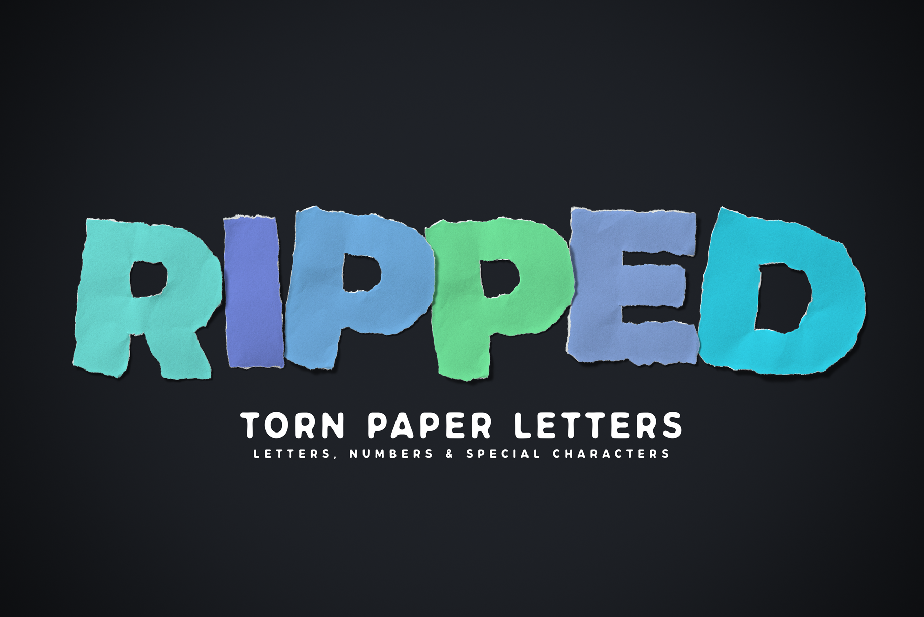 Ripped Torn Paper Alphabet