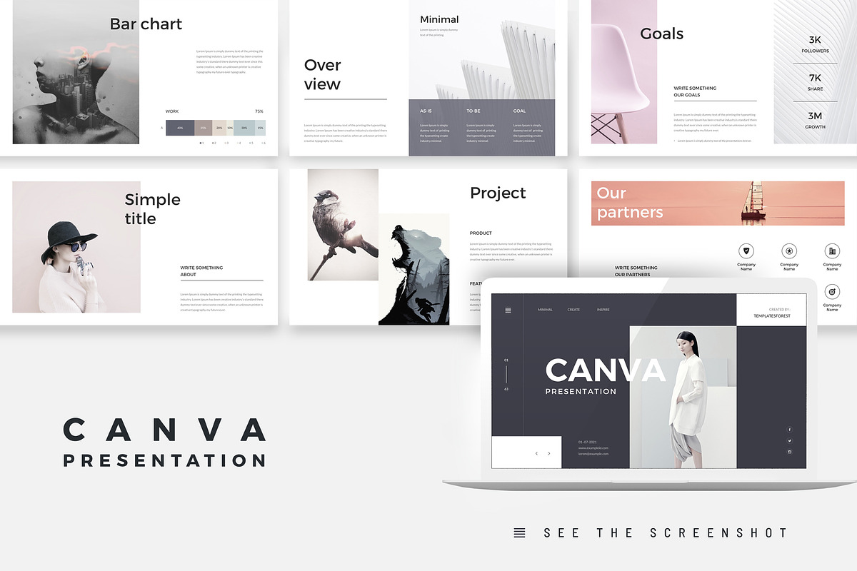 Canva Minimal PowerPoint Template, a Presentation Template by ...
