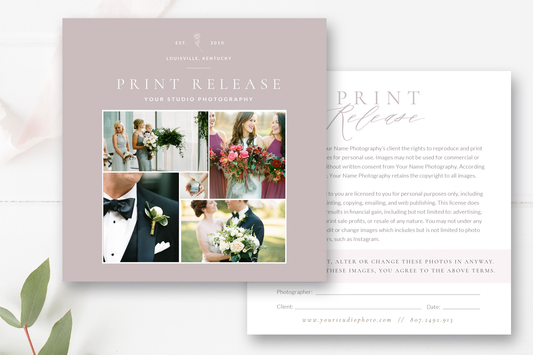 Photographer Print Release Template, a Flyer Template by By Stephanie ...