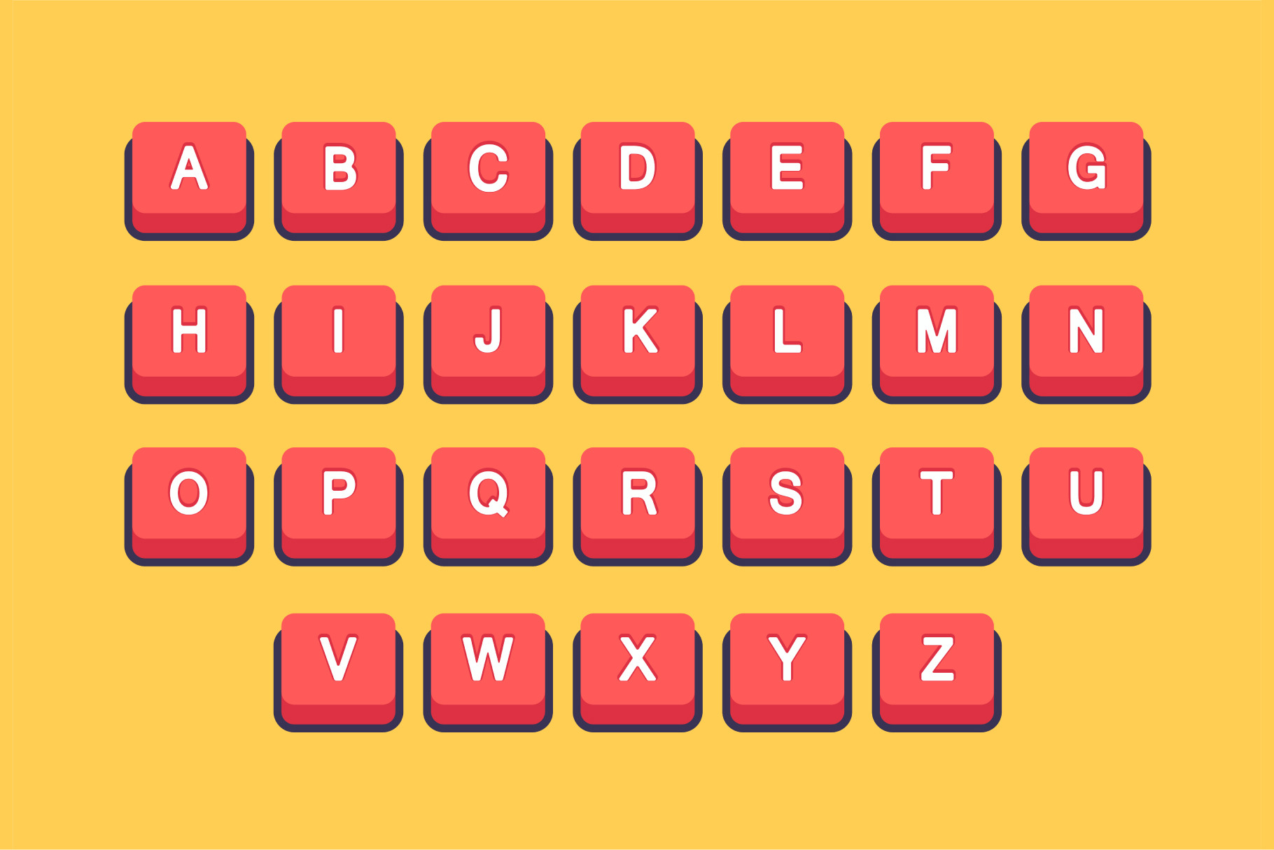 Bright 3D alphabet letters vector, a Graphic by Darth Vector