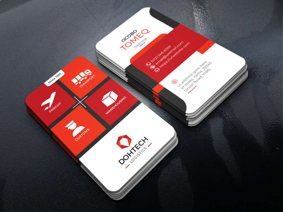 Logistics Business Card, a Business Card Template by xnorpix | Creative ...