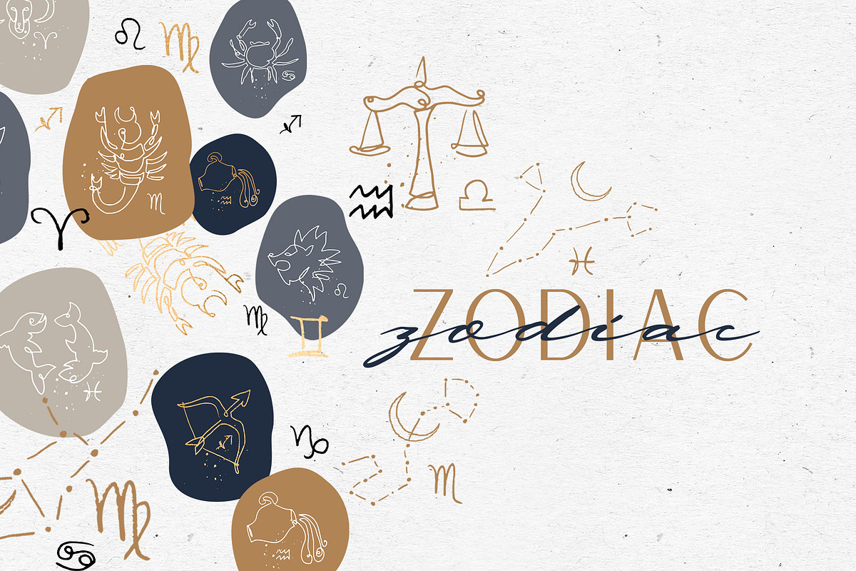 ZODIAC VECTOR BUNDLE / illustration, a Texture Illustration by KruthDesign