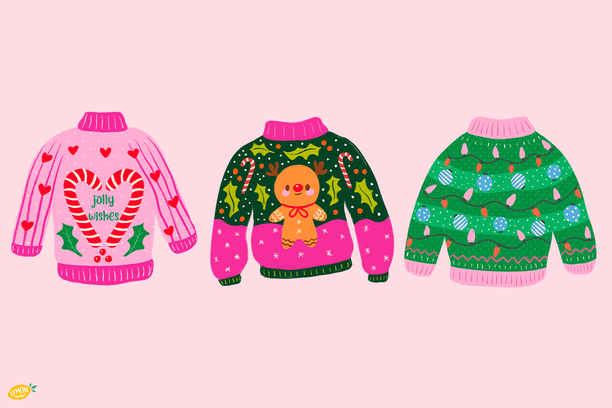 Christmas Ugly Sweater Clipart Bundle