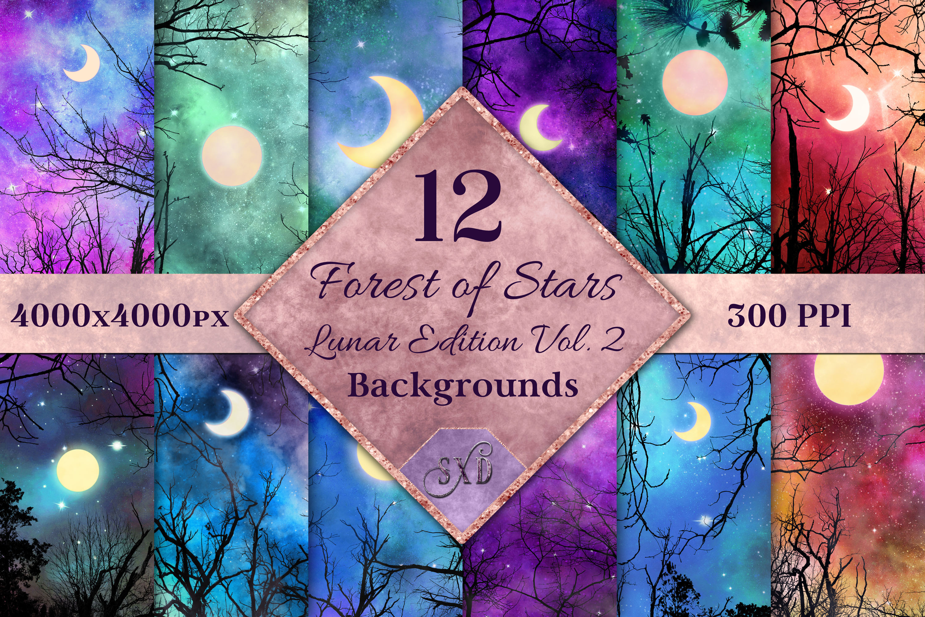 FoS Lunar Backgrounds Vol. 2, a Texture Graphic by Sapphire X Designs
