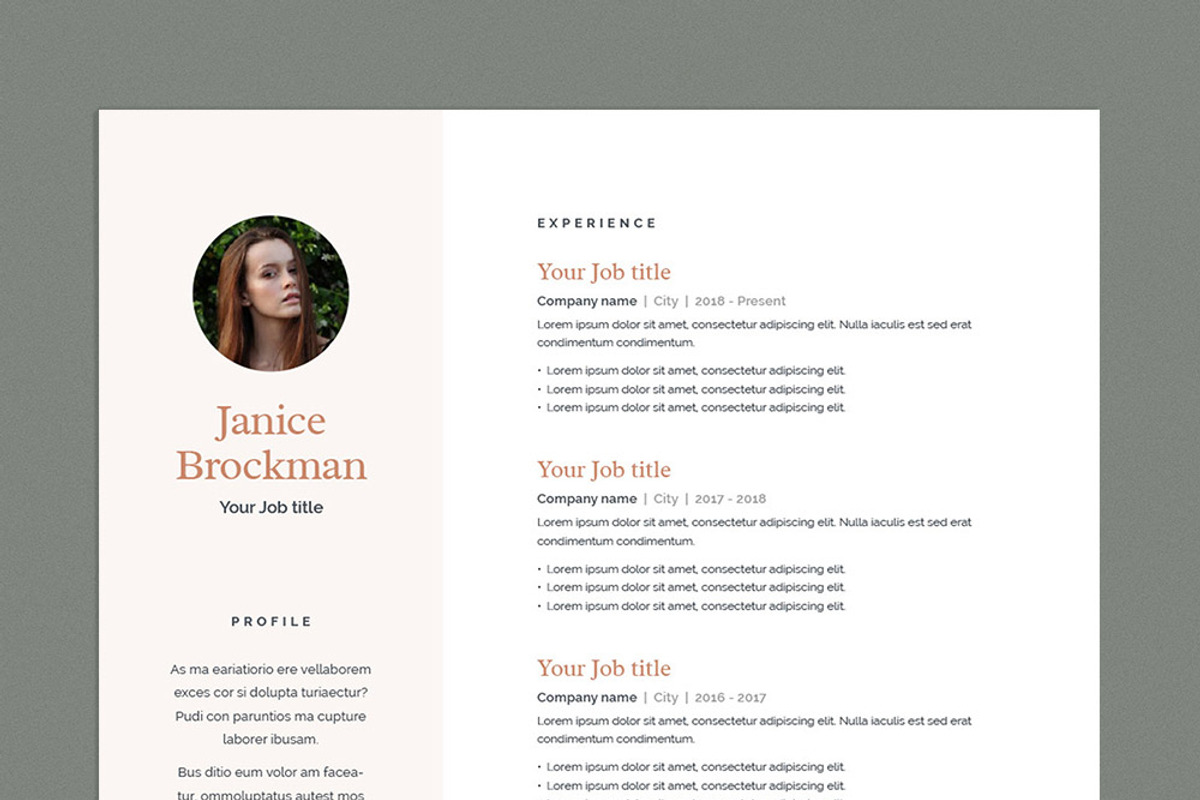 Janice | CV / resume template, a Resume Template by CV house
