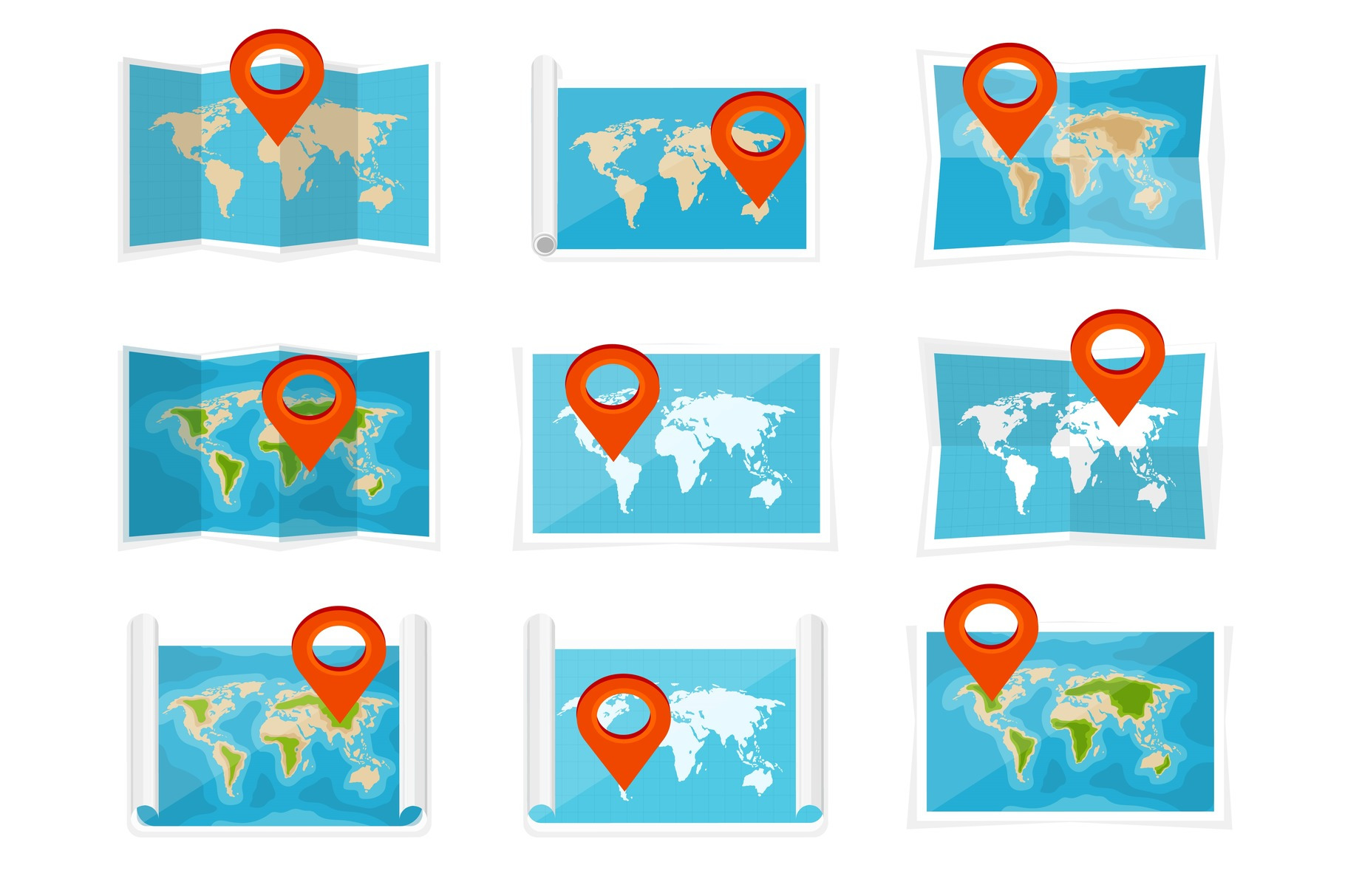 World map in a flat style. Earth, an Education Illustration by 32pixels