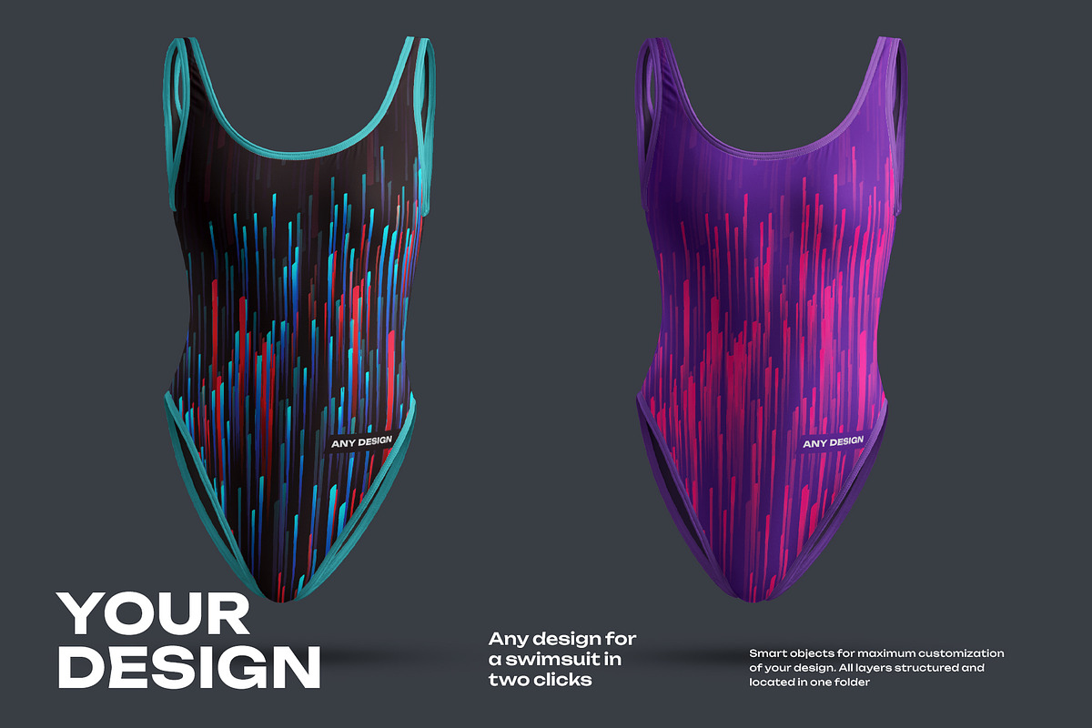 Mockup a One Piece Sports Swimsuit, an Apparel Mockup by Grow Design ...