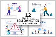 12 Lost Wireless Connection Vector, a Technology Illustration by ...