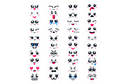 Kawaii vector cartoon emoticon character with different emotions and ...