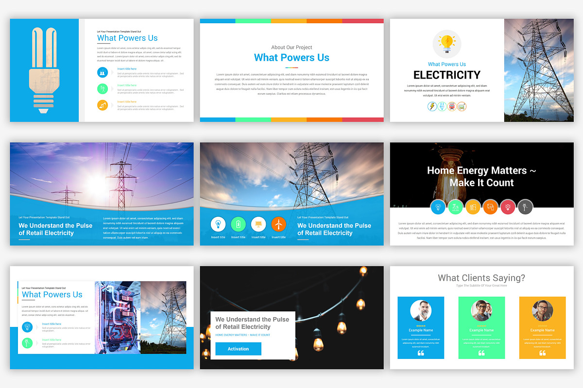 Electricity PowerPoint Template, a Presentation Template by SlideOne
